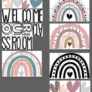 Boho Rainbow Printable Bulletin Board/classroom Door Display Kit ...