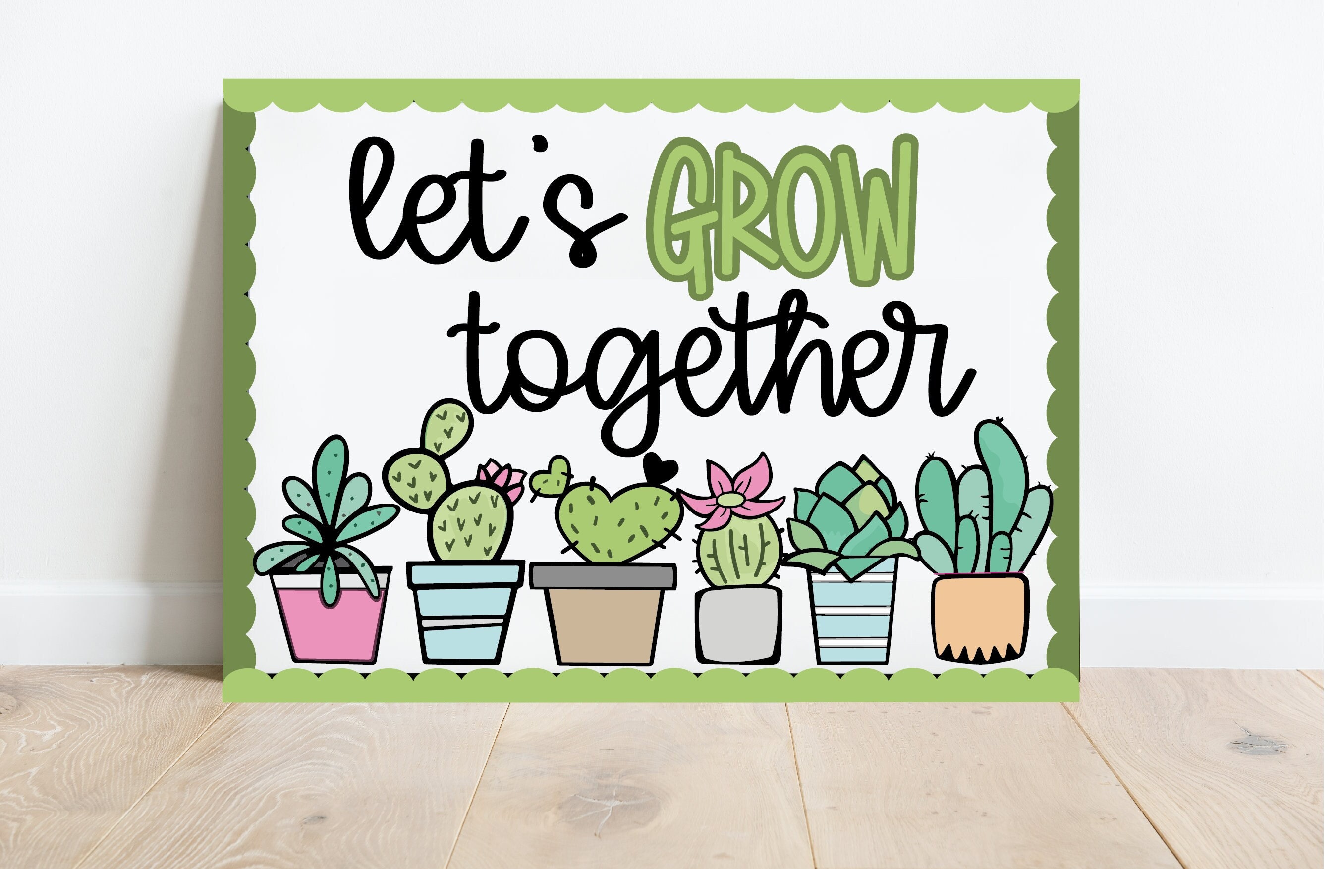 Let's Grow Printable Bulletin Board/classroom Door Display Kit, Teacher ...