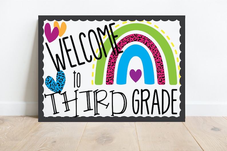 Bright Theme Grade Level Printable Bulletin Board/classroom Door ...