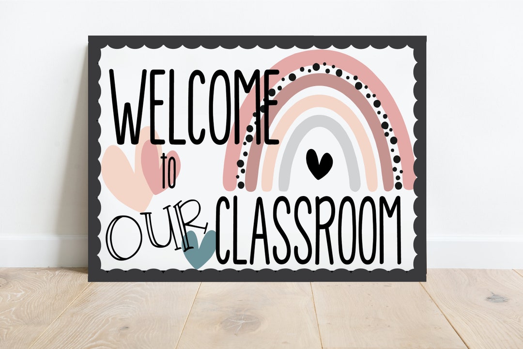 Boho Rainbow Printable Bulletin Board/classroom Door Display Kit ...