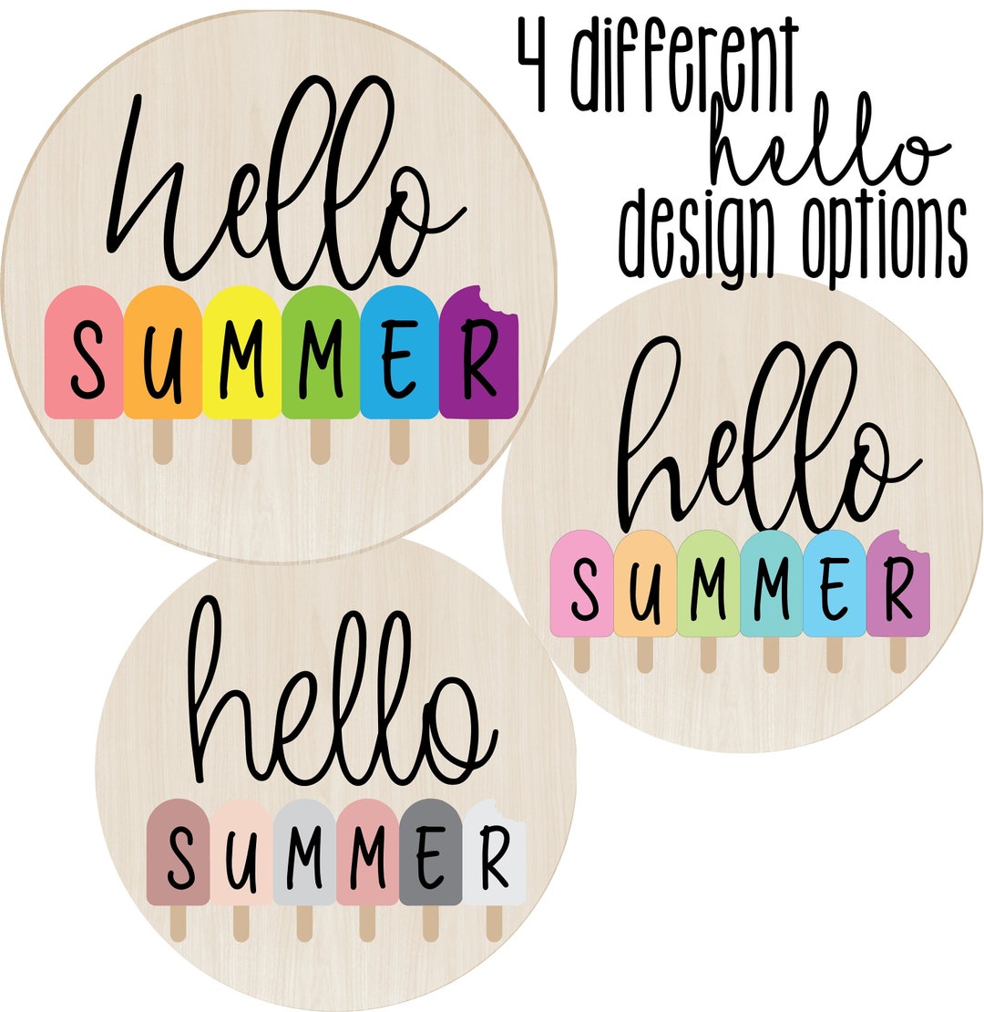 Hello Summer Popsicle Svg, Front Door Sign Svg, Summer Sign Svg ...