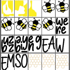 Bee Theme Printable/svg Bulletin Board/classroom Door Display Kit ...