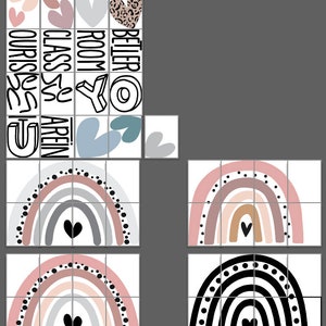 Boho Rainbow Theme Printable Bulletin Board/classroom Door Display Kit ...