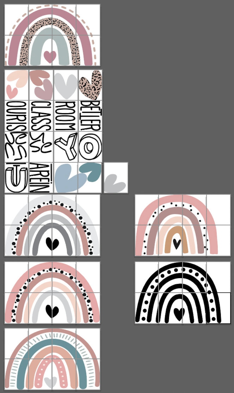 Boho Rainbow Theme Printable Bulletin Board/classroom Door - Etsy