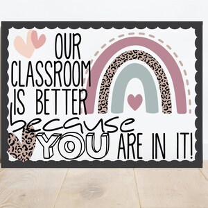 Boho Rainbow Theme Printable Bulletin Board/classroom Door Display Kit ...