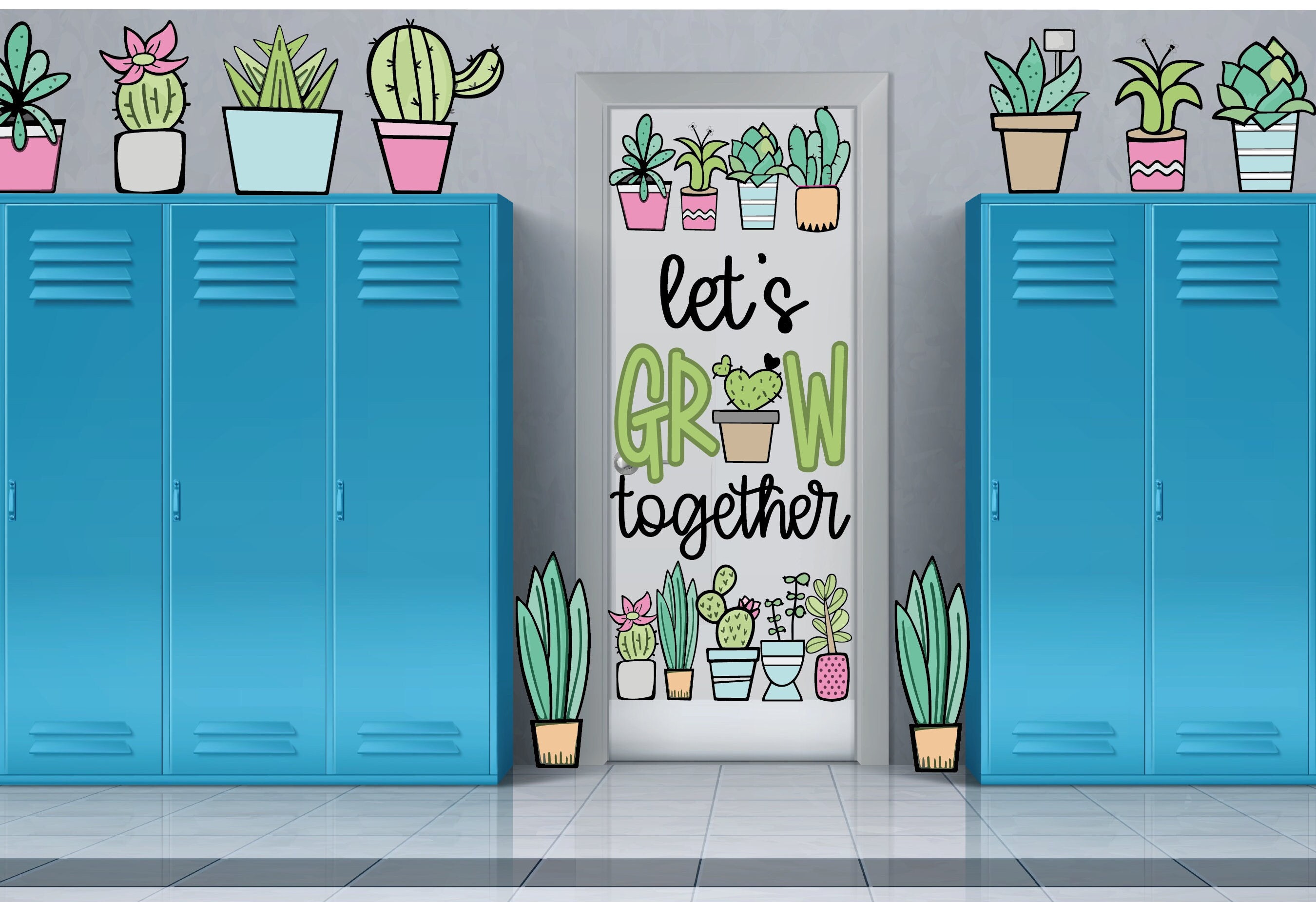Let's Grow Printable Bulletin Board/classroom Door Display Kit, Teacher ...