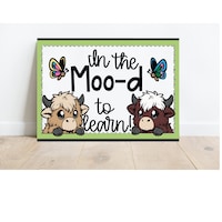 Highland Cow Fall Bulletin Board Kit: Sunflower Classroom Decor ...