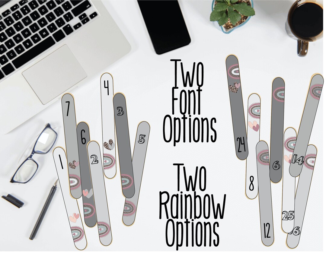 Boho Leopard Rainbow Theme Printable Number/name Stick Labels editable ...