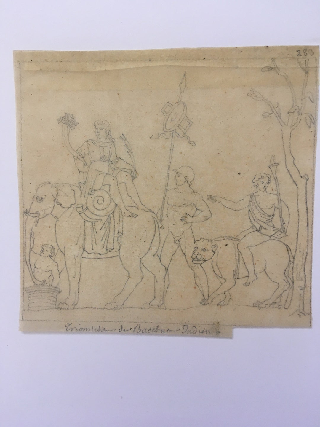 Triumph of Bacchus Unframed 19th-century Drawing by Alexandre Dumont - Etsy
