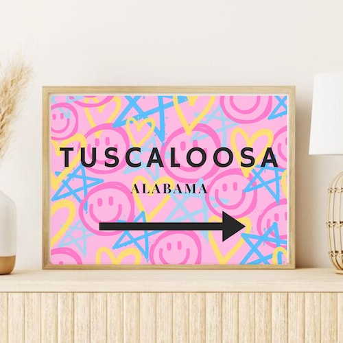 PREPPY Pink Blue & White University of Alabama DIGITAL - Etsy