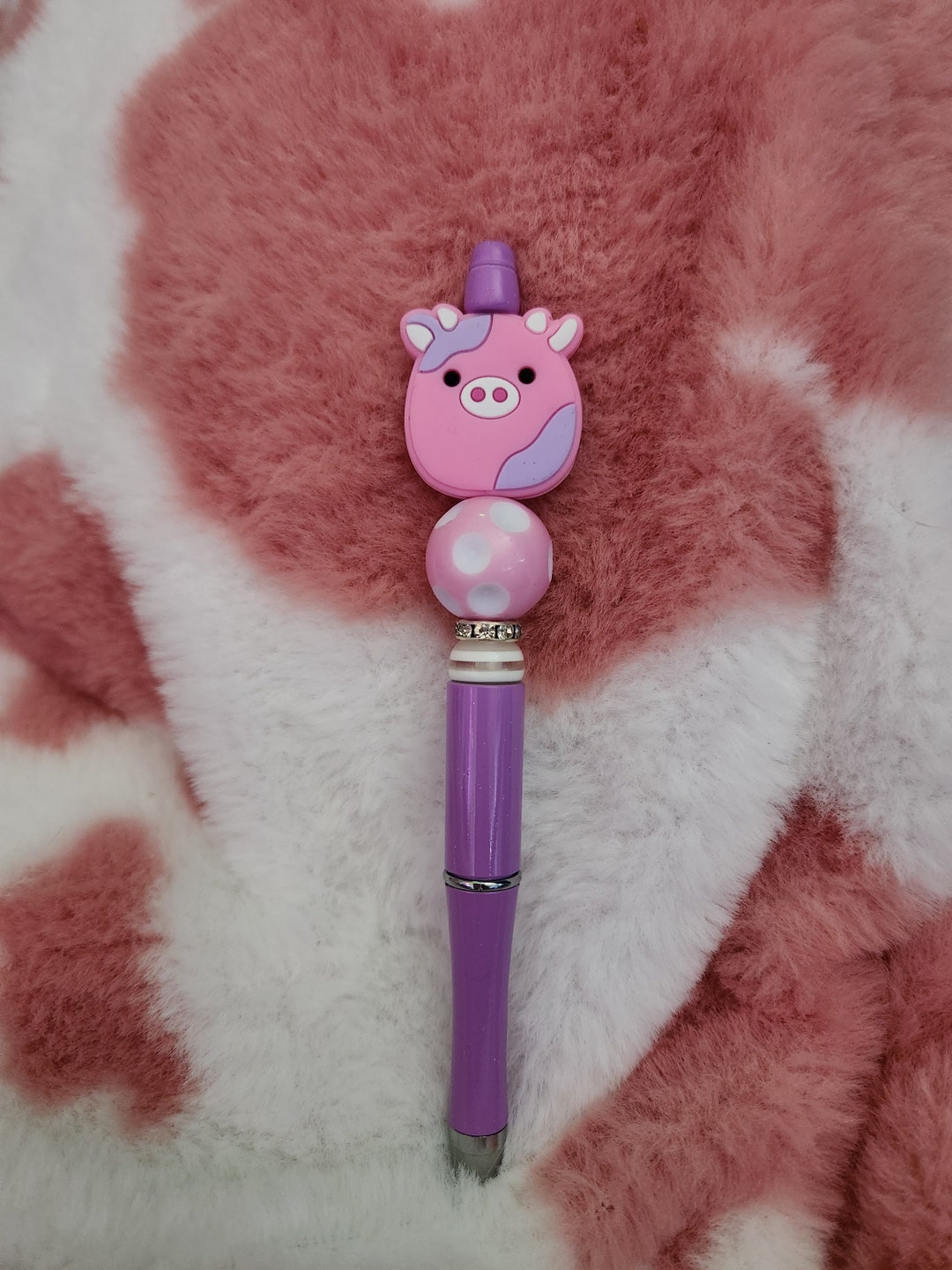 Pink and Purple Cow Ballpoint Pen - Etsy