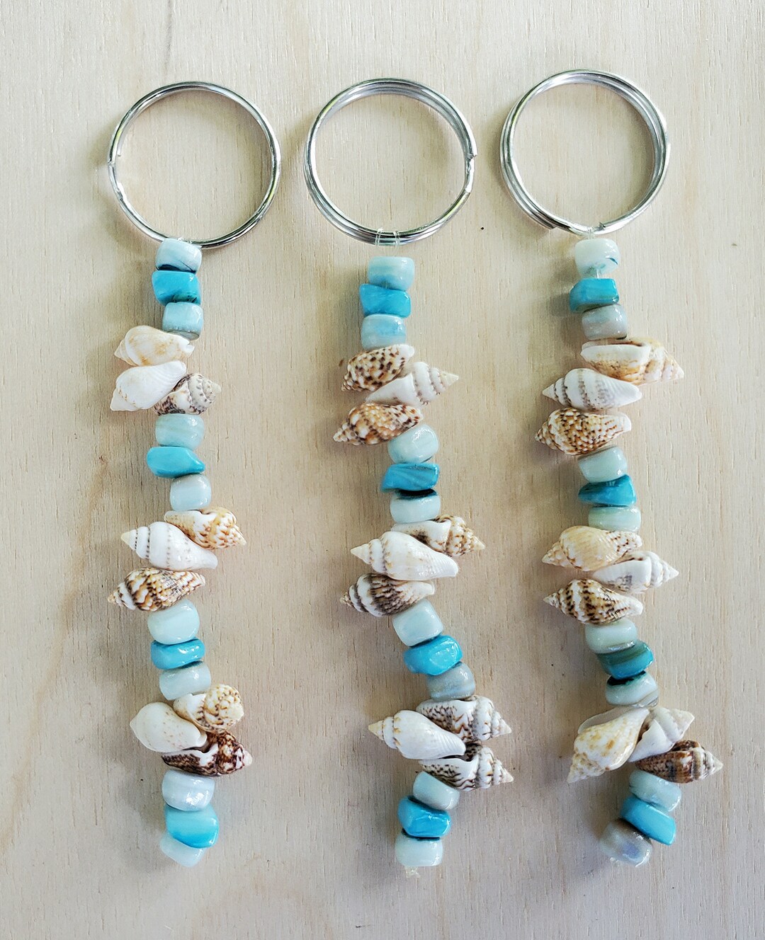 Keychain: Seashore - Semi-precious Shell Accessories - Etsy