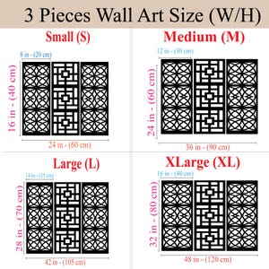 Decorative Rectangle Wooden Wall Art, Minimalist Laser Cut Decor Set, 3 ...