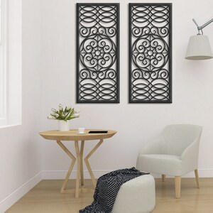 Decorative Rectangle Wooden Wall Art, Minimalist Laser Cut Decor Set, 3 ...