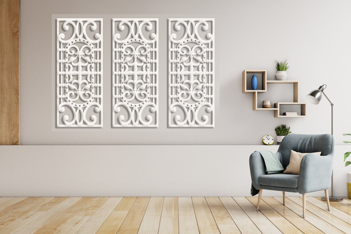 Tríptico moderno de madera para decoración de pared, Panel de trabajo ...