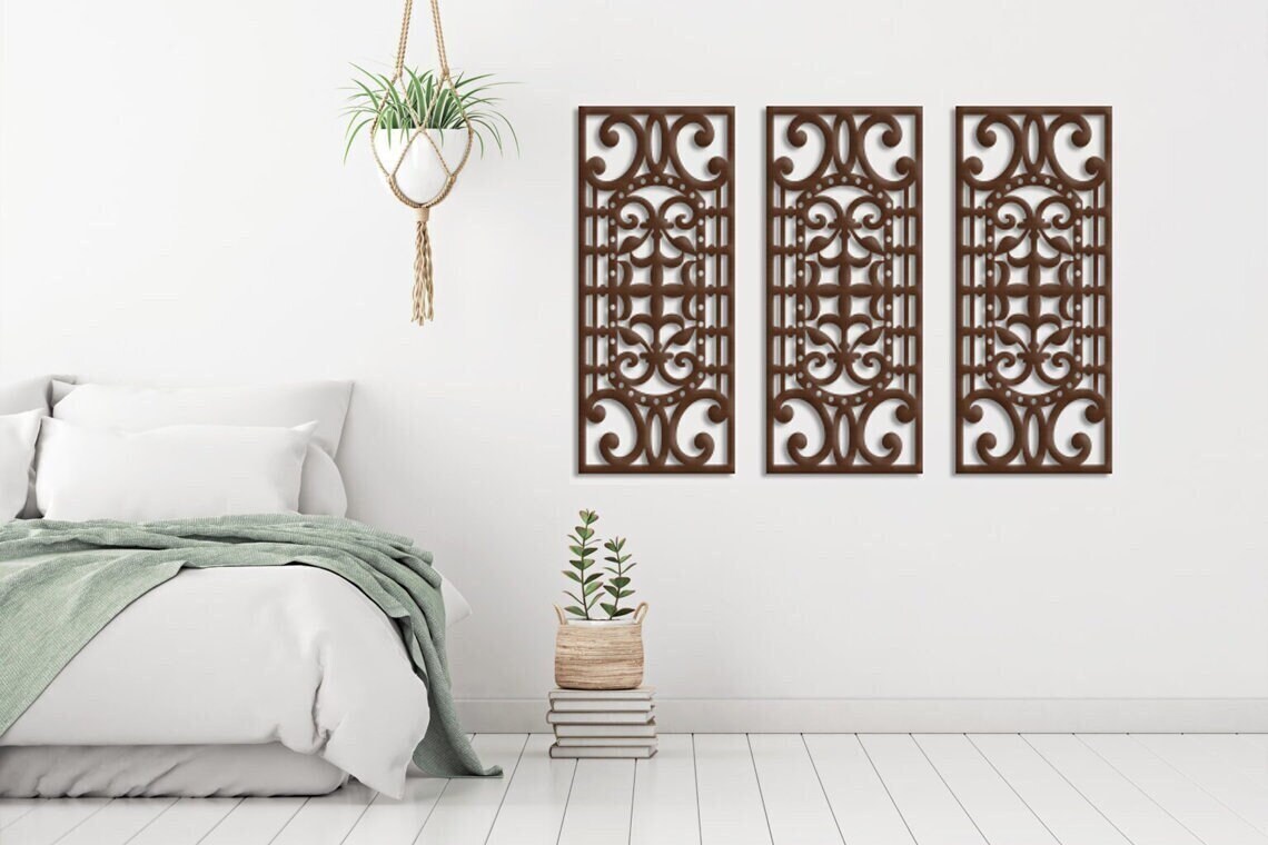 Tríptico moderno de madera para decoración de pared, Panel de trabajo ...