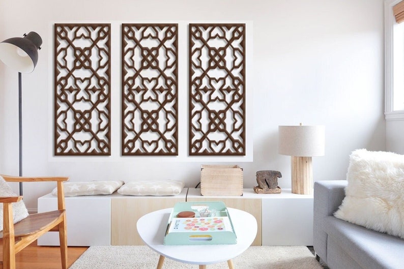 Laser Cut Aesthetic Wood Art Wall Decor, Modern Geometric Cut Outs ...