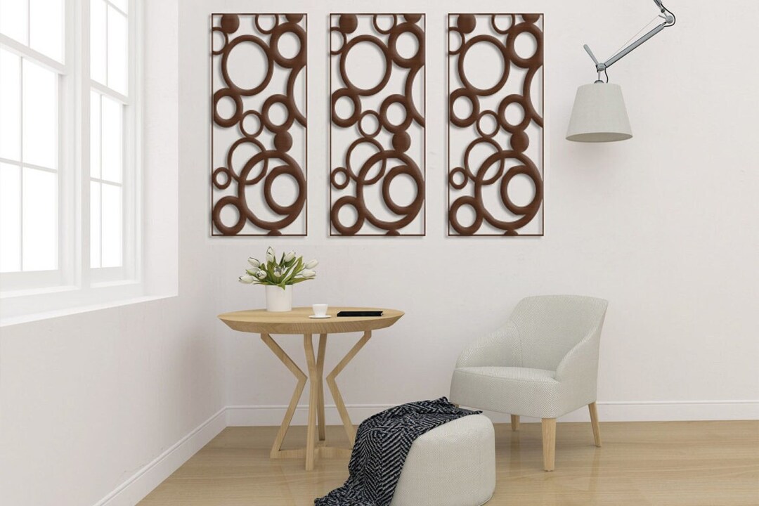 Geometric Lines Panel Wood Decor, Aesthetic Nursery House Gift ...