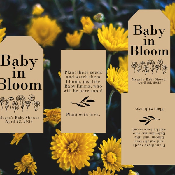 Baby in Bloom Seed Packets - Etsy