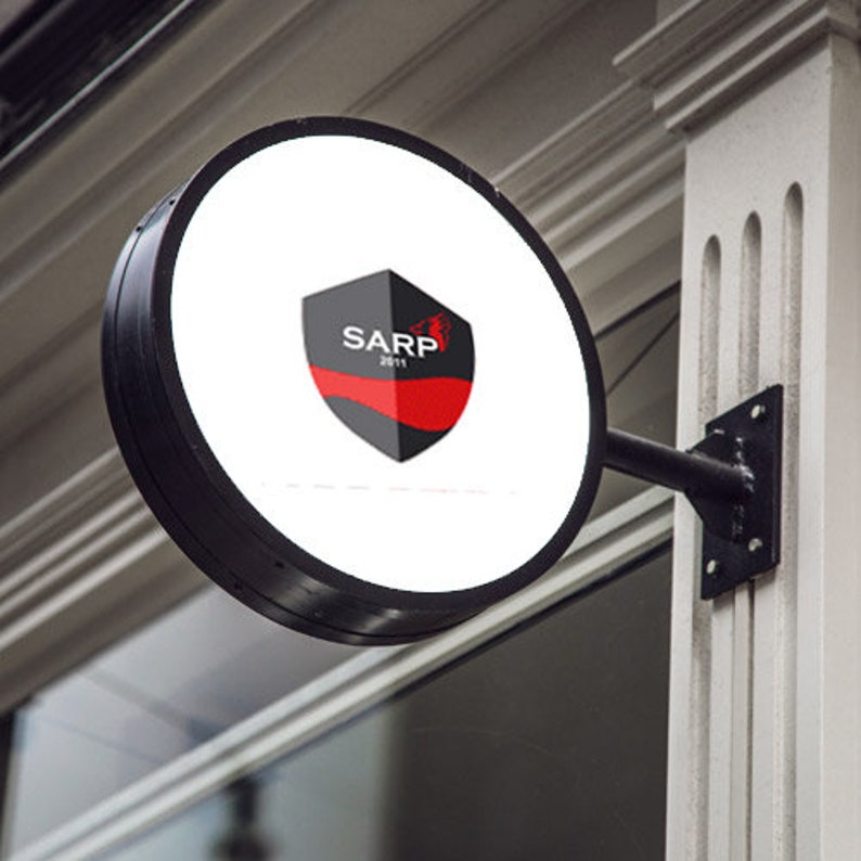 Double Sided Custom Round Exterior Circle Sign and Illuminated Round ...