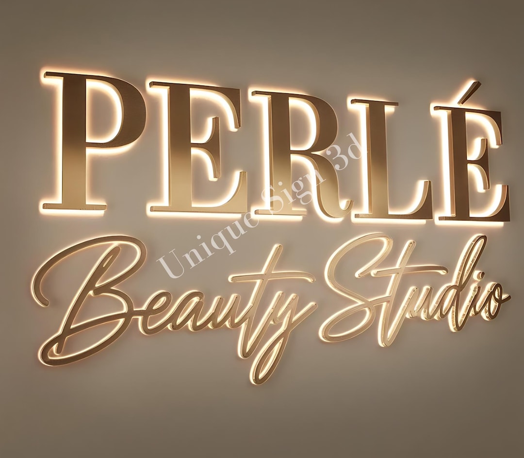 Backlit Logo Sign, Beauty Salon Sign, 3D Business Sign, Business ...
