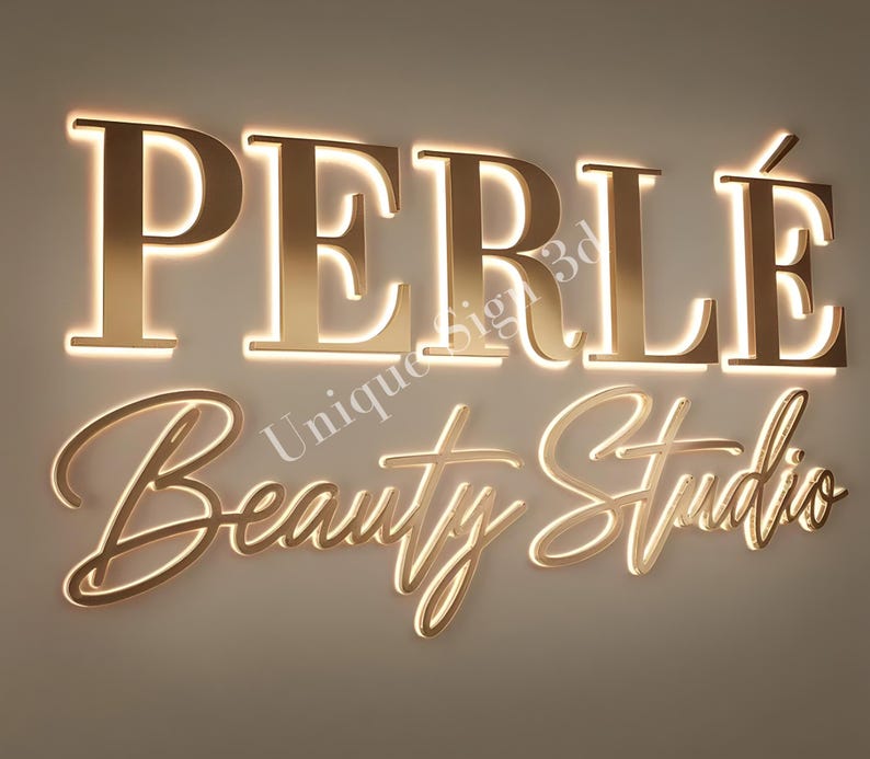 Backlit Logo Sign, Beauty Salon Sign, 3D Business Sign, Business ...