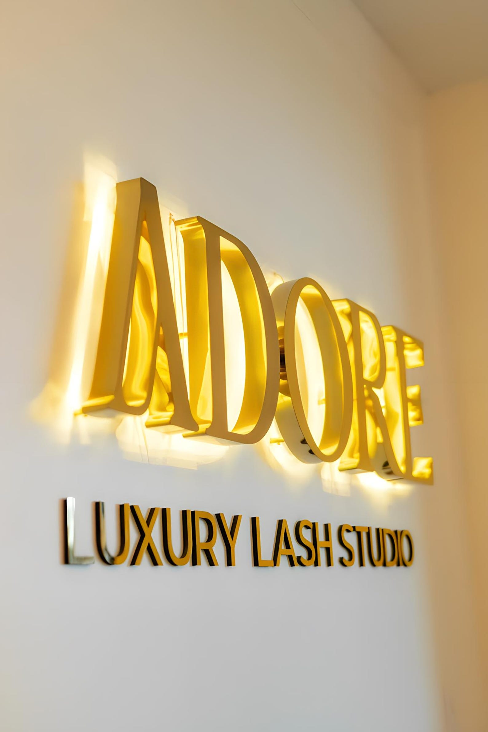 Backlit Logo Sign Gold Metal Sign, Beauty Salon Sign, 3D Business Sign ...