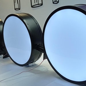 Double Sided Custom Round Exterior Circle Sign and Illuminated Round ...