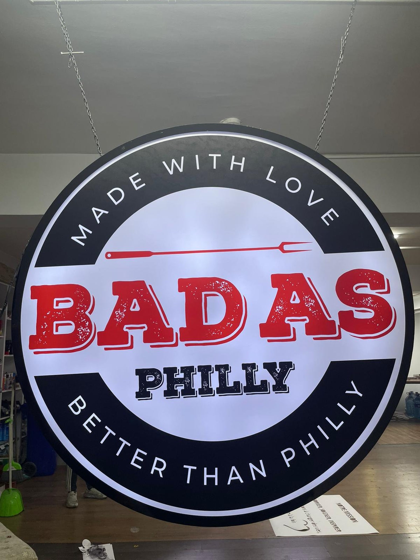 Double Sided Custom Round Exterior Circle Sign and Illuminated Round ...