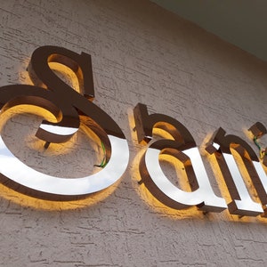 3d Backlit Sign, 3d Led Signage, Custom Outdoor Logo, Light Sign 3d ...