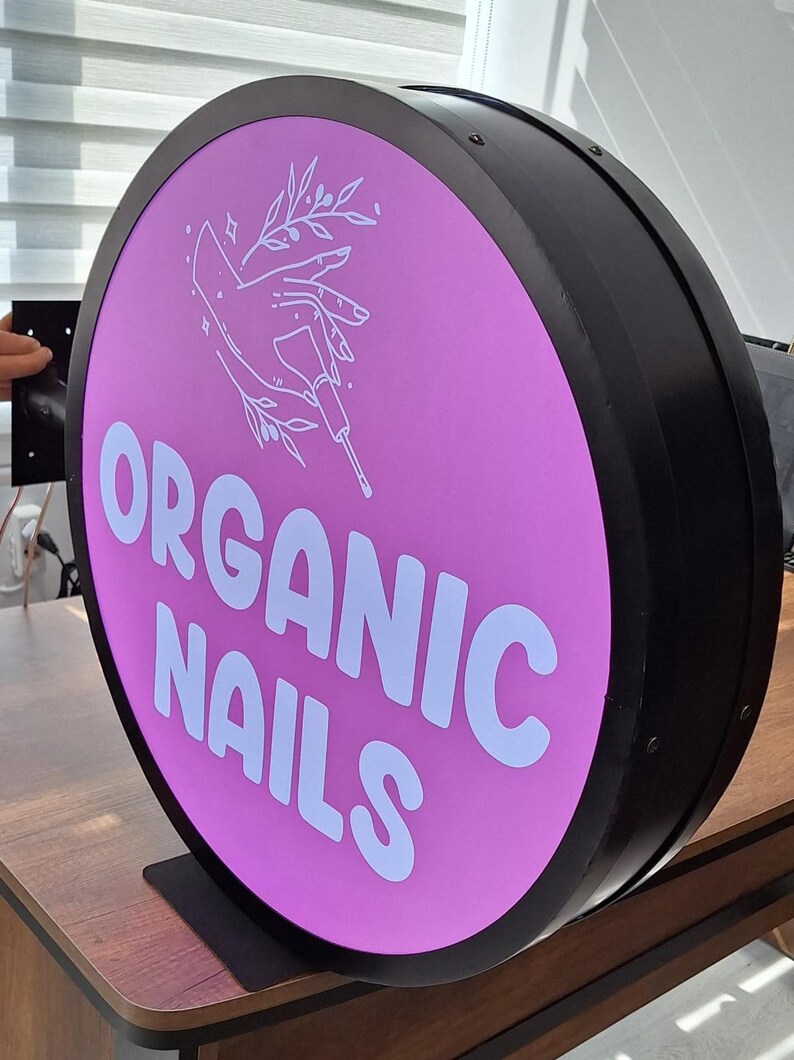 Double Sided Custom Round Exterior Circle Sign and Illuminated Round ...