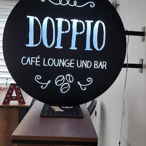 Double Sided Custom Round Exterior Circle Sign and Illuminated Round ...