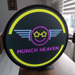 Double Sided Custom Round Exterior Circle Sign and Illuminated Round ...