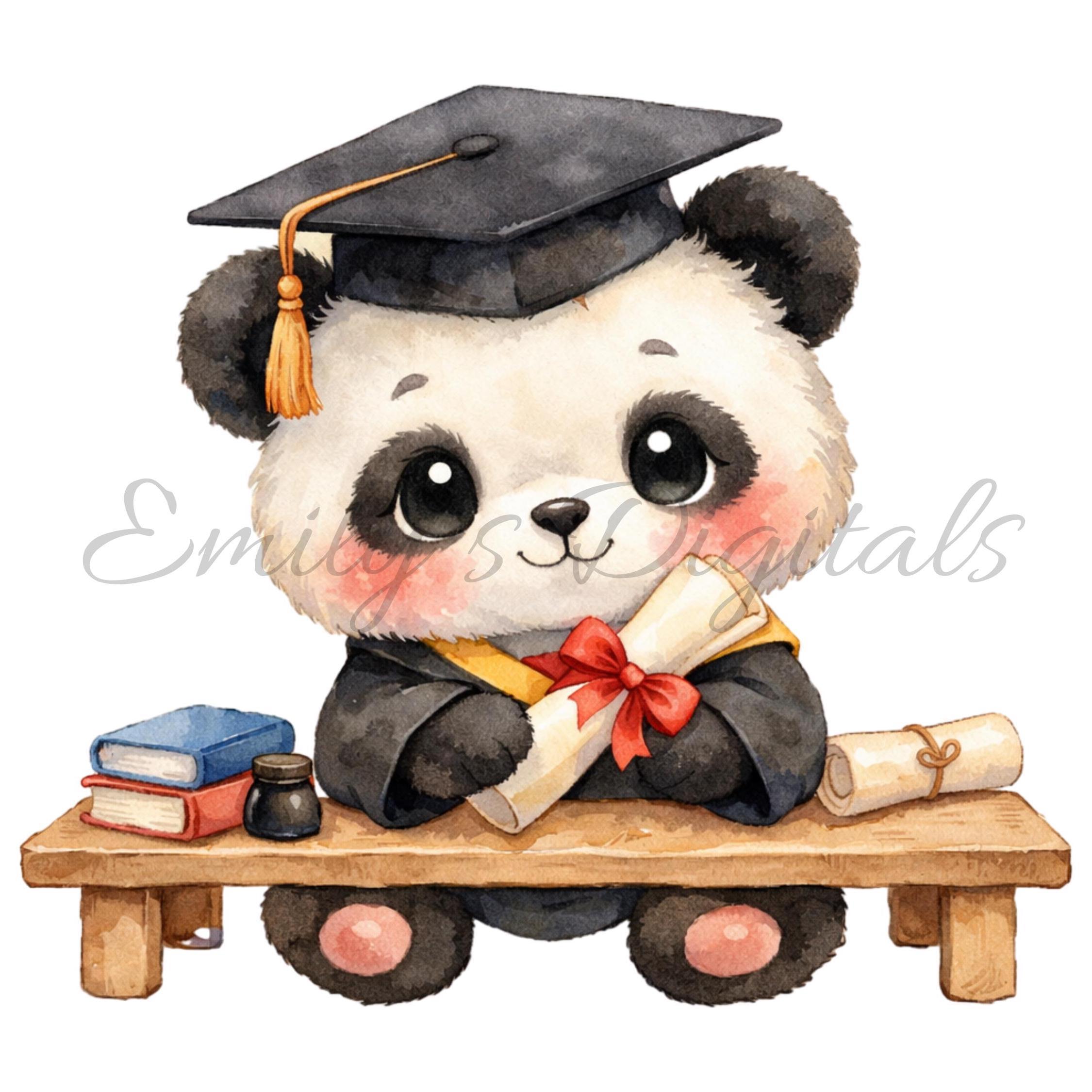 Animal Graduation Clipart Bundle, Watercolor Graduate Animals PNG ...