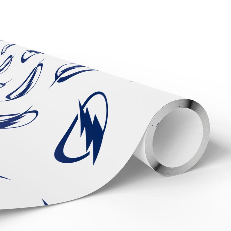 Tampa Bay Lightning Bolt Pattern Wrapping Paper | Sports Team Gift Wrap ...