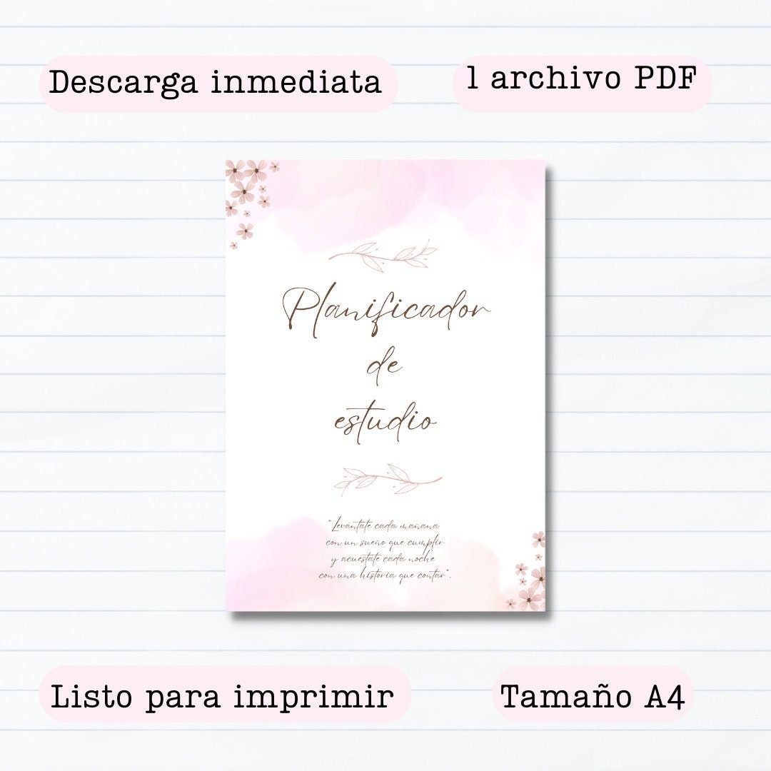 Planificador De Estudio Imprimible. Study Planner. Descarga - Etsy