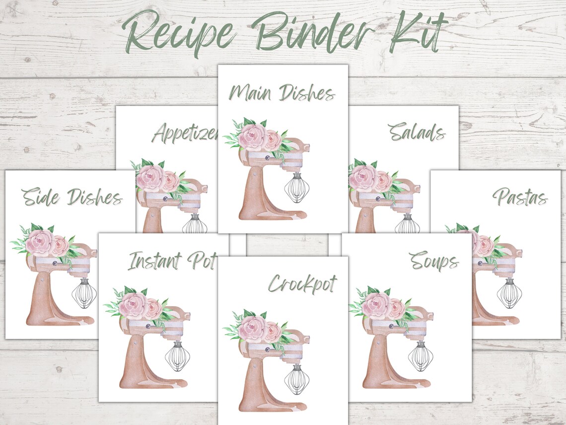 Recipe Binder Kit - Recipe Dividers to Make Your Own Recipe Book or ...