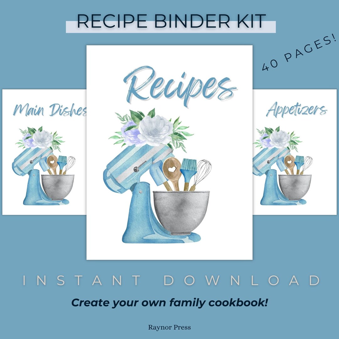 Recipe Binder Kit Section Dividers - Printable Recipe Binder Dividers ...