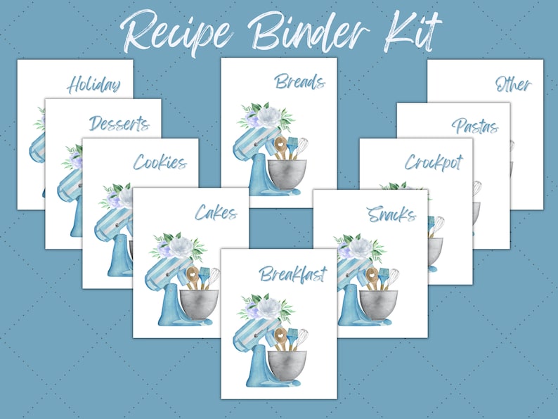 Recipe Binder Kit Section Dividers - Printable Recipe Binder Dividers ...