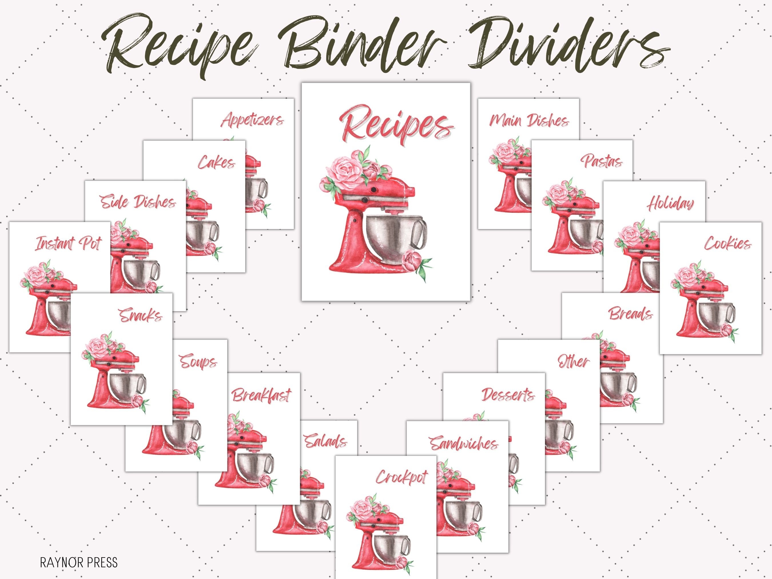 Printable Recipe Binder Kit, Printable Meal Planner, Recipe Organizer ...