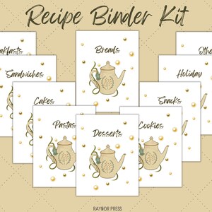 Recipe Binder Kit Section Dividers - Printable Recipe Binder Dividers ...
