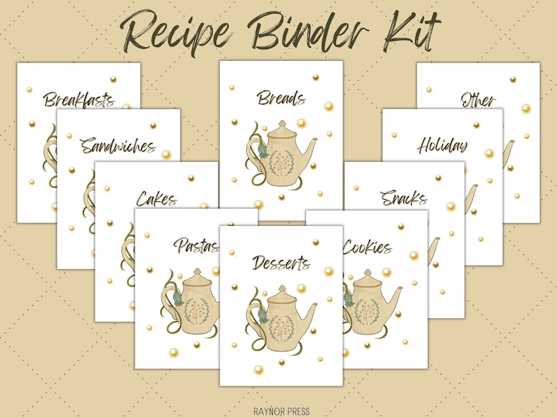 Recipe Binder Kit Section Dividers - Printable Recipe Binder Dividers ...