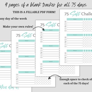 FILLABLE 75 Soft Challenge Planner, Pre-filled Rules or Editable Rules ...