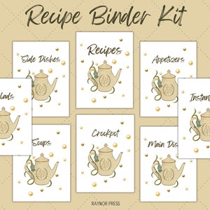 Recipe Binder Kit Section Dividers - Printable Recipe Binder Dividers ...