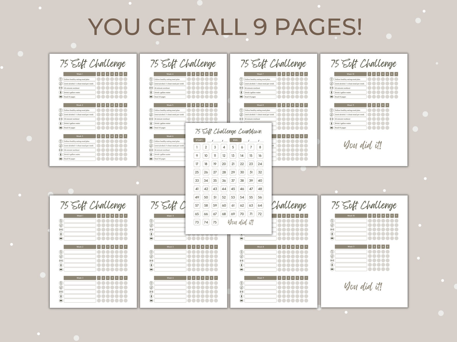 75 Soft Challenge 75 Hard Challenge 75 Day Challenge - Etsy