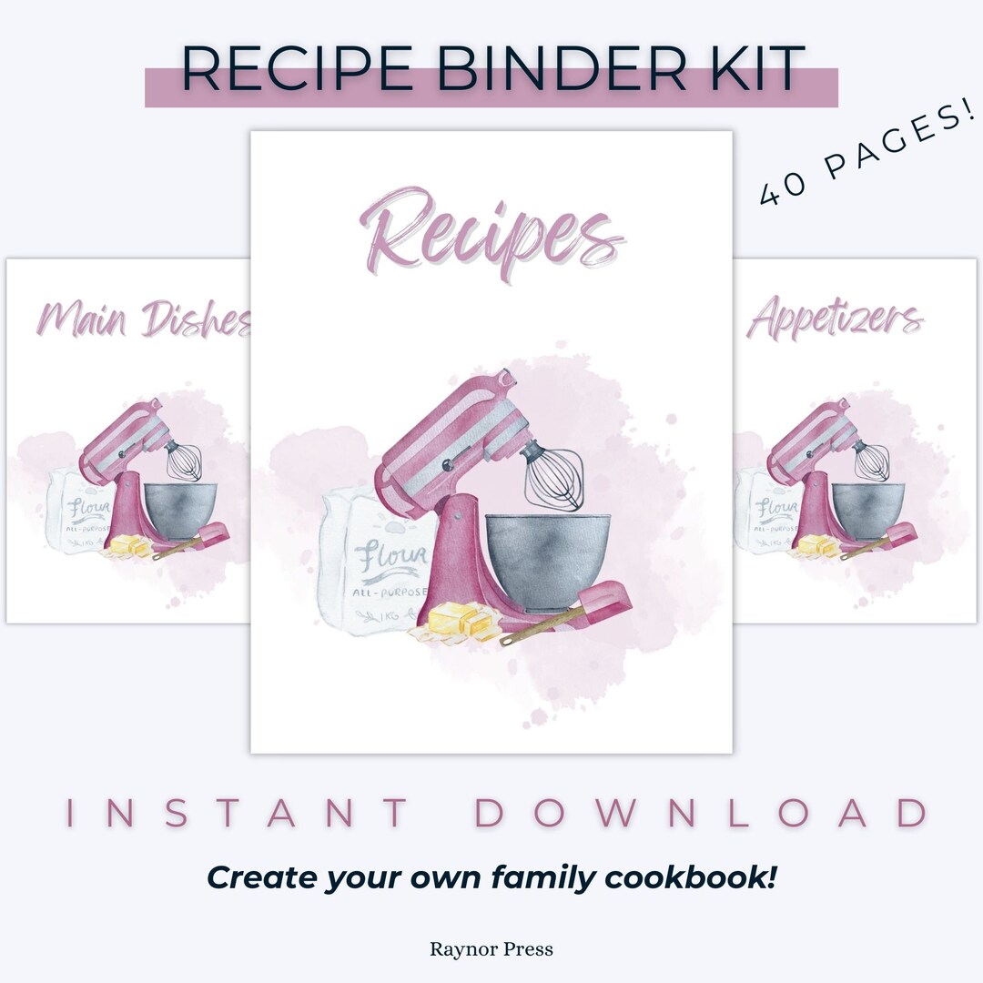 Recipe Binder Kit Section Dividers - Printable Recipe Binder Dividers ...