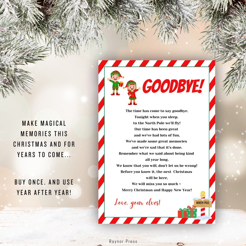 I'm Back Christmas Elf Arrival Letter and Goodbye Letter - Etsy UK