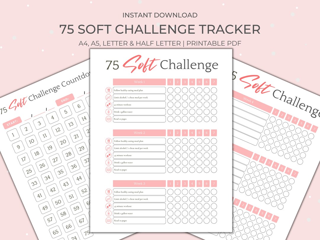75 Soft Challenge 75 Hard Challenge 75 Day Challenge - Etsy