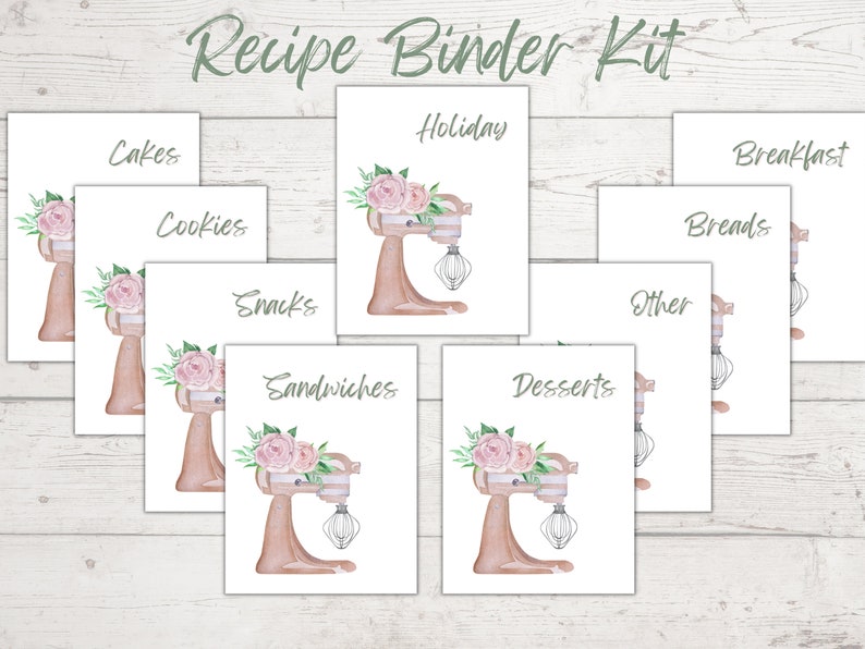 Recipe Binder Kit - Recipe Dividers to Make Your Own Recipe Book or ...