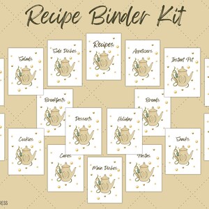 Recipe Binder Kit Section Dividers - Printable Recipe Binder Dividers ...